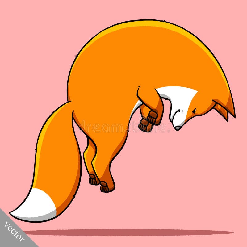 Funny Cartoon Cute Fat Fox Vector Illustration Stock Vector ...