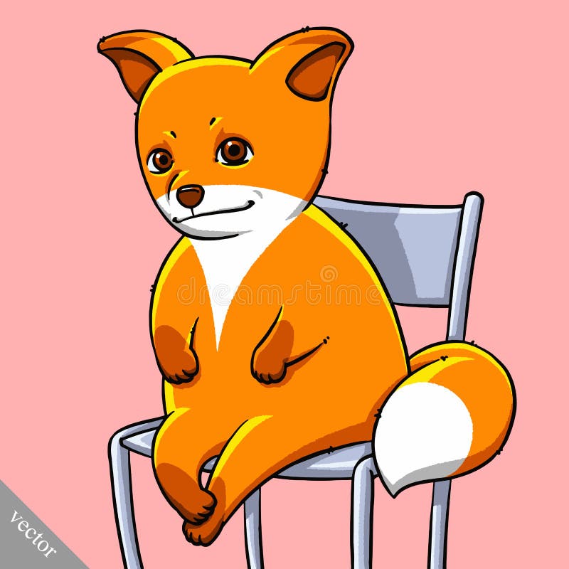 Funny Cartoon Cute Fat Fox Vector Illustration Stock Vector ...