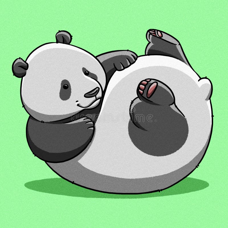 Funny Cartoon Cute Fat Panda Bear Illustration Stock Photo - Image of ...