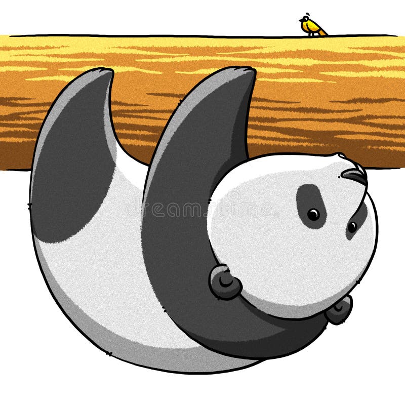 Funny Cartoon Cute Fat Panda Bear Illustration Stock Illustration ...