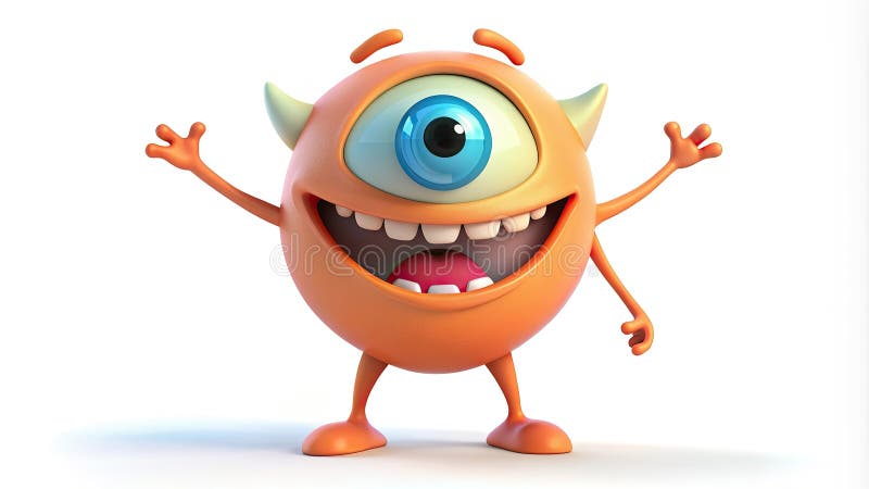Funny cartoon cyclops stock illustration. Illustration of monster ...