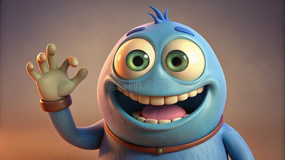 Funny cartoon cyclops stock image. Image of funny, laughing - 338328075