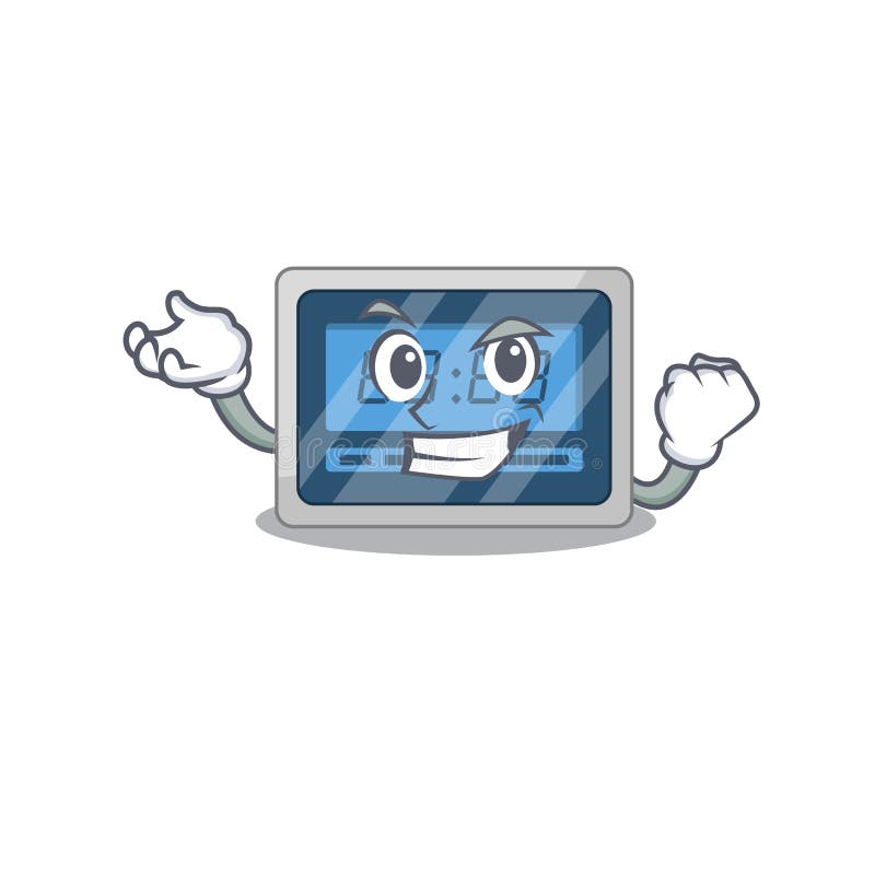 A Funny Cartoon Design Concept of Digital Timer with Happy Face Stock ...