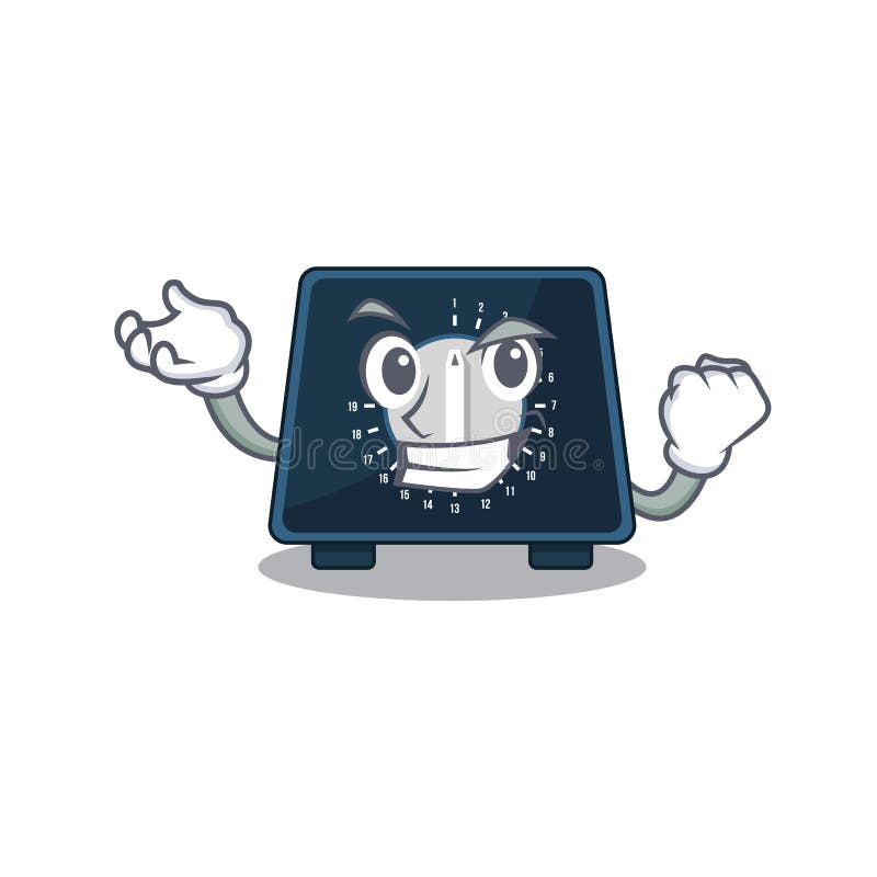 A Funny Cartoon Design Concept of Kitchen Timer with Happy Face Stock ...