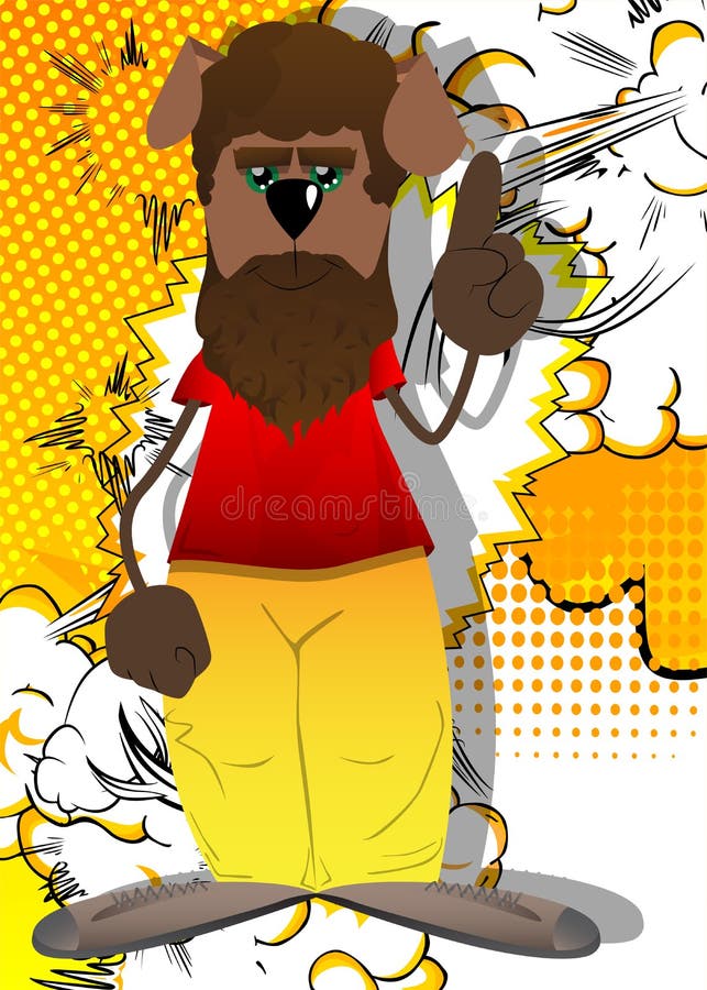 Funny Cartoon Dog Making a Point. Vector Illustration Stock Vector ...