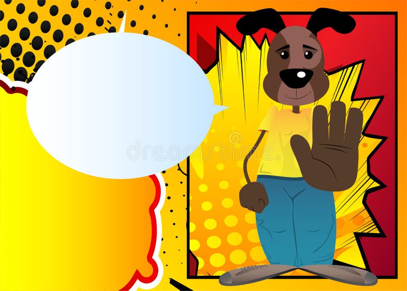 Dog Showing Deny or Refuse Hand Gesture. Stock Vector - Illustration of ...