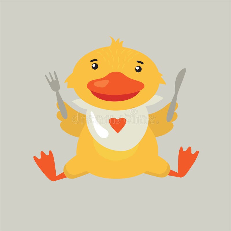 Sad Duckling. Vector Illustration Decorative Design Stock Vector ...