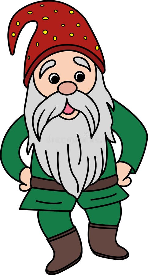 Funny Cartoon Dwarf with a Gray Beard. Stock Vector - Illustration of ...