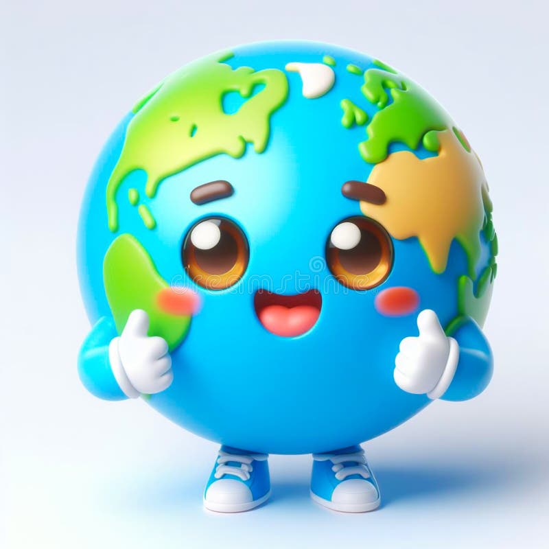 Funny Cartoon of Earth Globe. World Earth Day Stock Illustration ...