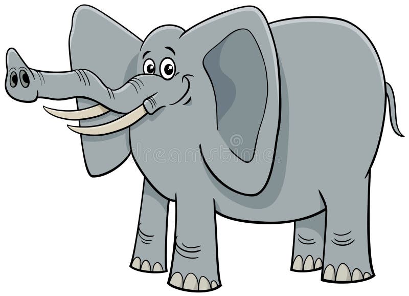 Funny Cartoon Elephant Animal Character Stock Vector - Illustration of ...