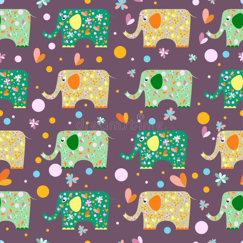 Romantic Seamless Pattern. Lovely Background in Cartoon Style Stock ...