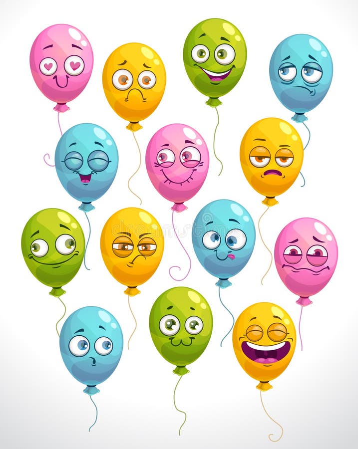 Funny Cartoon Emoji Balloons Set. Colorful Smiley Faces Stock Vector ... Funny Cartoon Emoji Balloons Set. Colorful Smiley Faces Stock Vector ...