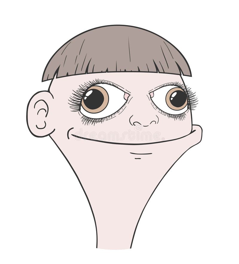 Funny cartoon face draw stock vector. Illustration of hand - 284095567