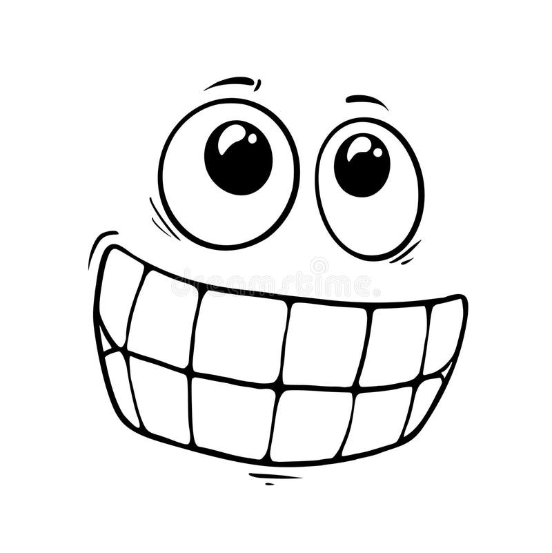 Funny cartoon face draw stock vector. Illustration of expression ...