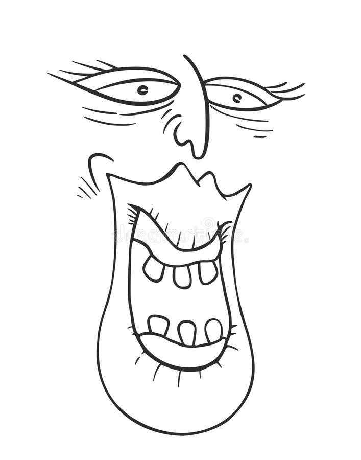 Funny cartoon face draw stock vector. Illustration of funny - 309080459