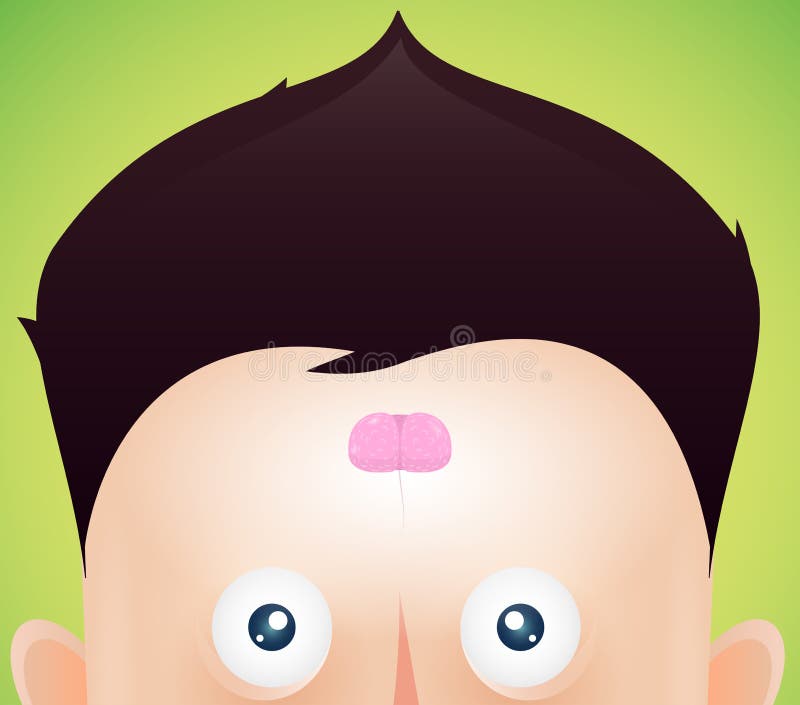 Funny Cartoon Head of Man with an Open Skull Stock Vector ...