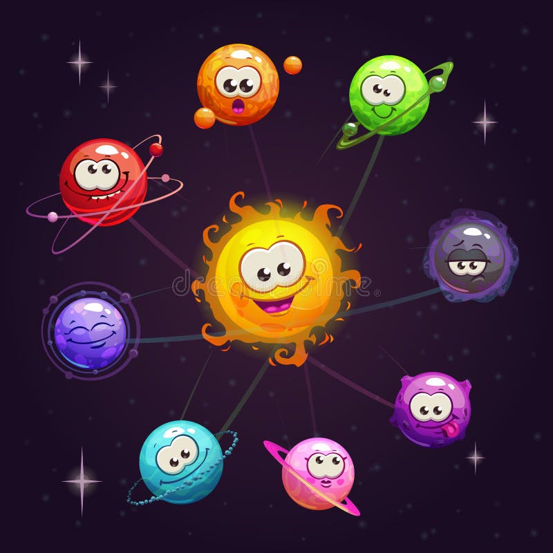Solar System Funny Cartoon Characters Stock Illustrations 161 Solar