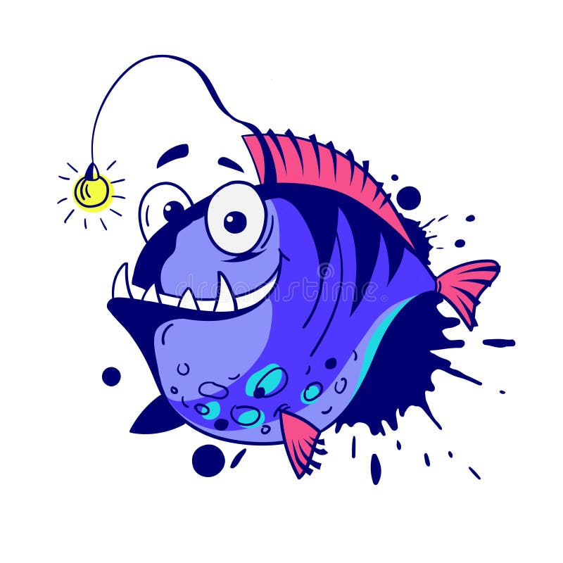 Funny Cartoon Fish, Vector Illustration Stock Vector - Illustration of ...