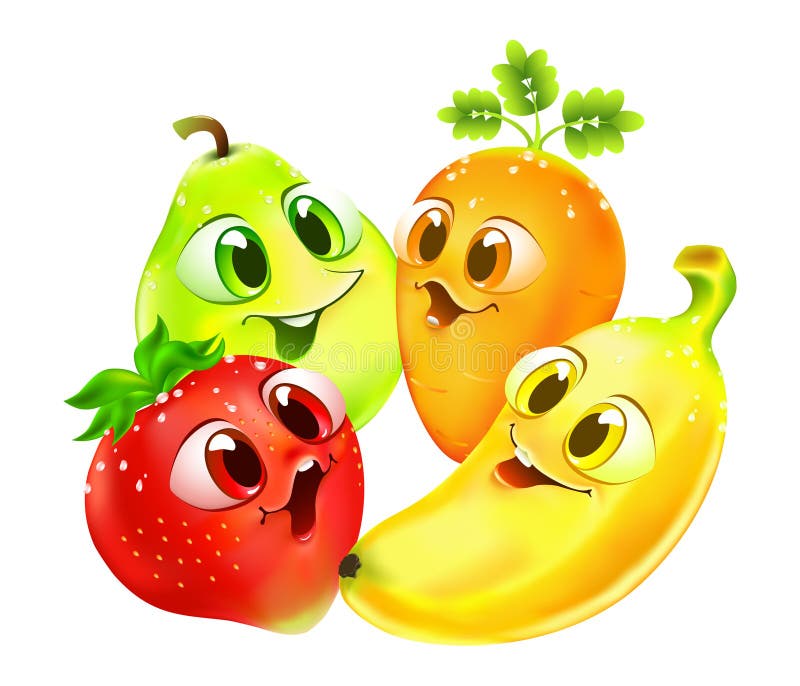 Funny cartoon fruit stock vector. Illustration of pear - 74806550