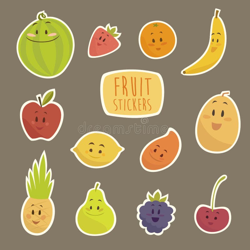 Funny Cartoon Fruits Illustration Stock Illustration - Illustration of ...