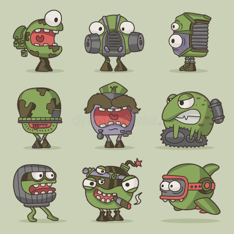 Funny Cartoon Game Monsters Stock Vector - Illustration of character ...