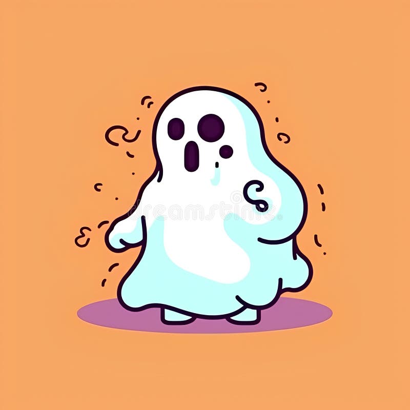 Funny Cartoon Ghost. Vector Illustration of a Ghost for Halloween Stock ...