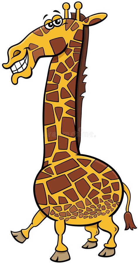 Funny Cartoon Giraffe Comic Animal Character Stock Vector ...