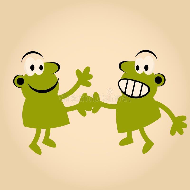 Funny cartoon handshake stock vector. Illustration of motif - 24167360