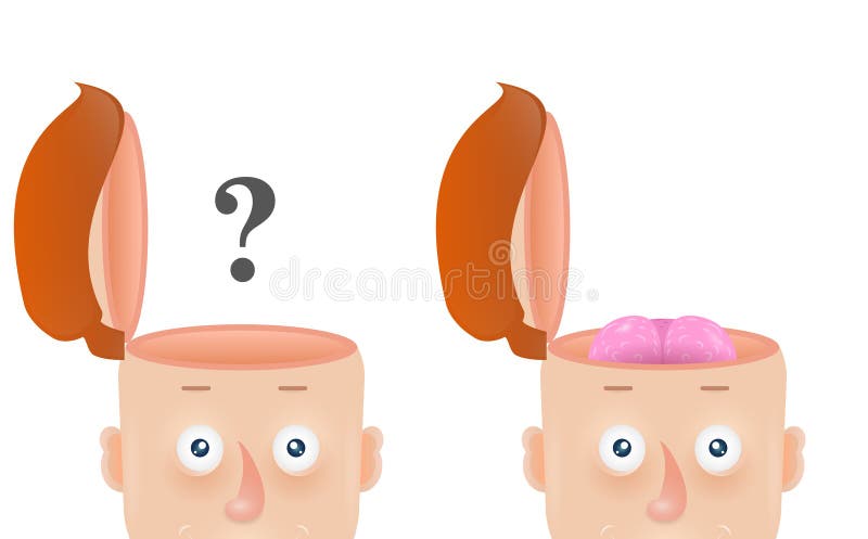 Funny Cartoon Head of Man with an Open Skull Stock Vector ...