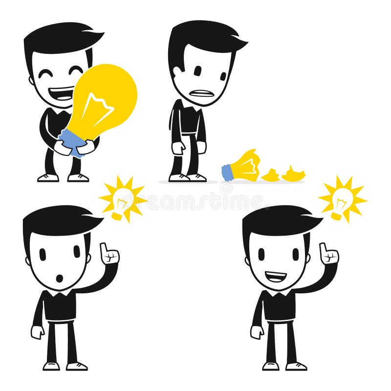 Funny cartoon helper man stock illustration. Illustration of cheerful ...