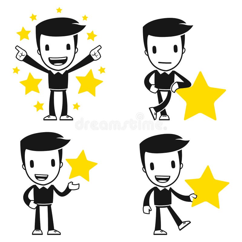 Funny cartoon helper man stock illustration. Illustration of modern ...