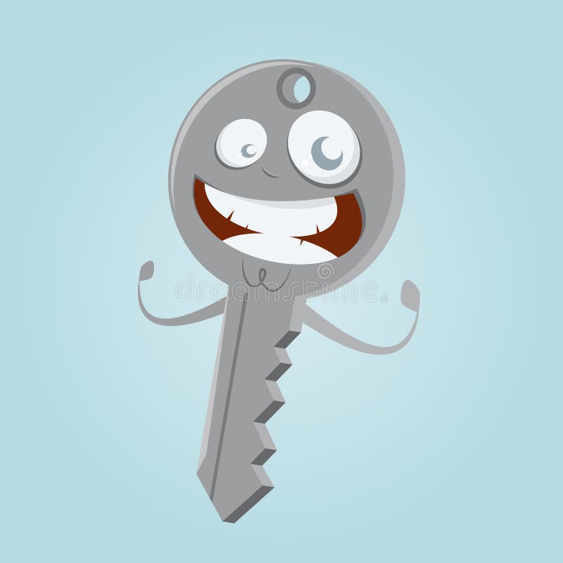 Funny cartoon key clipart stock vector. Illustration of secret - 73188827