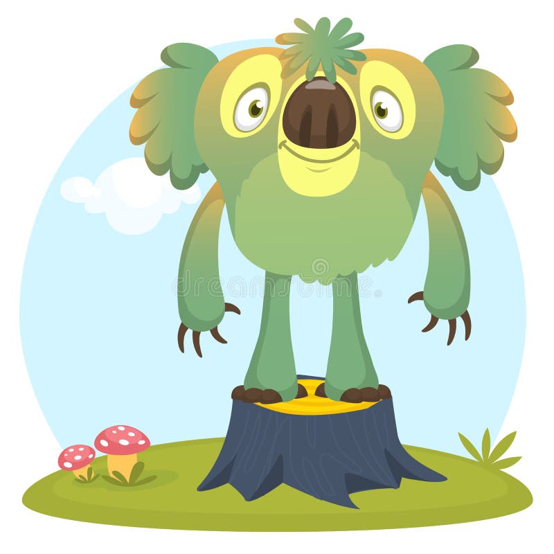 Funny Cartoon Koala Bear Character. Vector Illustration Isolated on ...