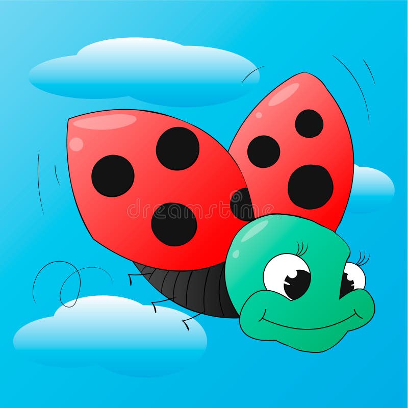 Funny cartoon ladybug stock illustration. Illustration of creative ...