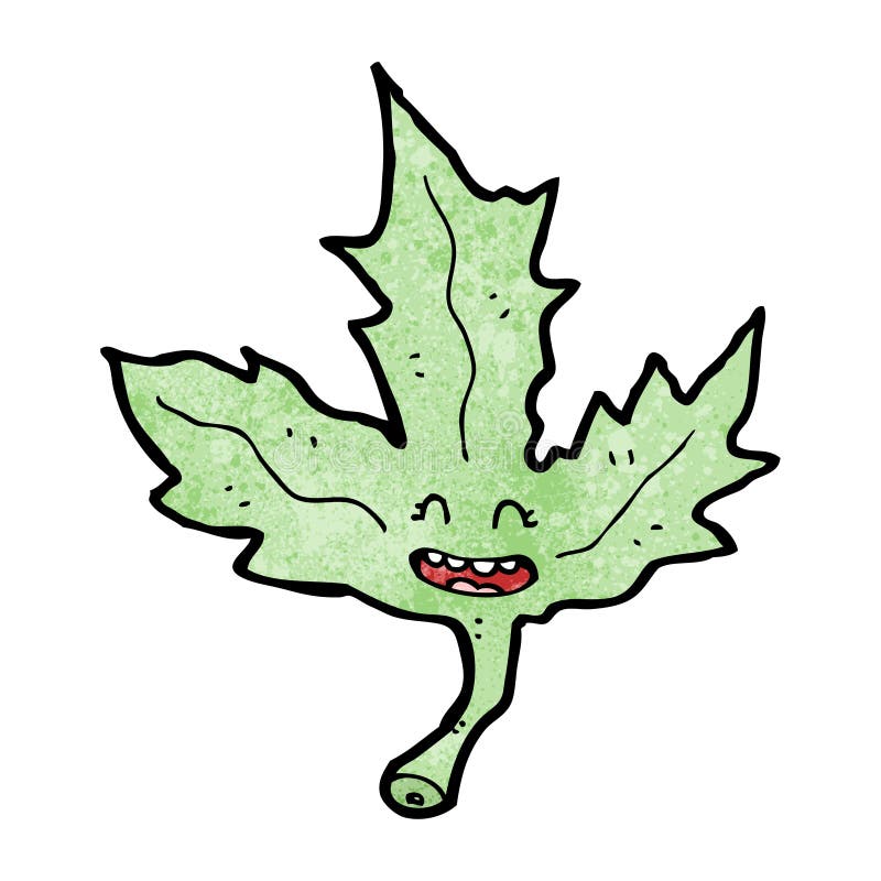 Funny cartoon leaf stock illustration. Illustration of cute - 38075007
