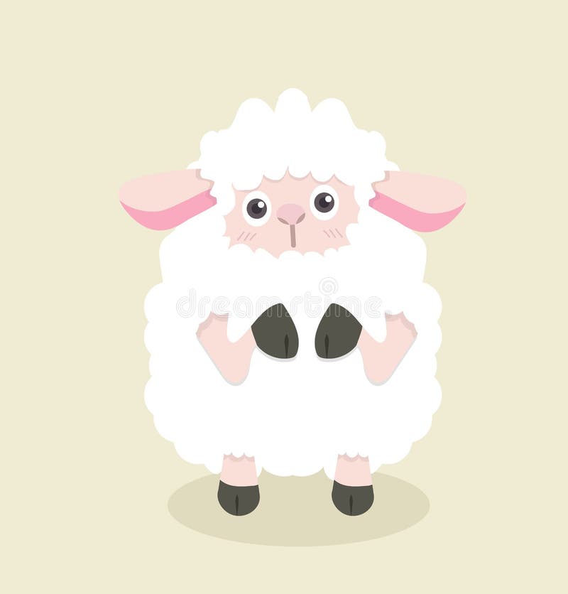 Funny cartoon little sheep stock vector. Illustration of animal - 110511859