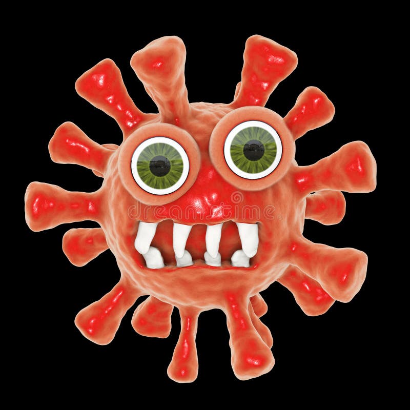 Funny cartoon microbe stock illustration. Illustration of aids - 79803113