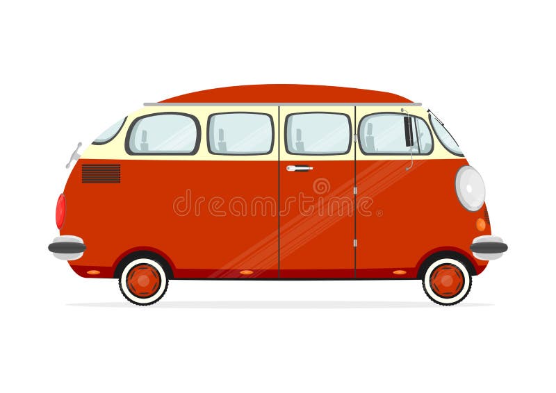 Cartoon Minivan on the Hill Stock Vector - Illustration of holiday ...