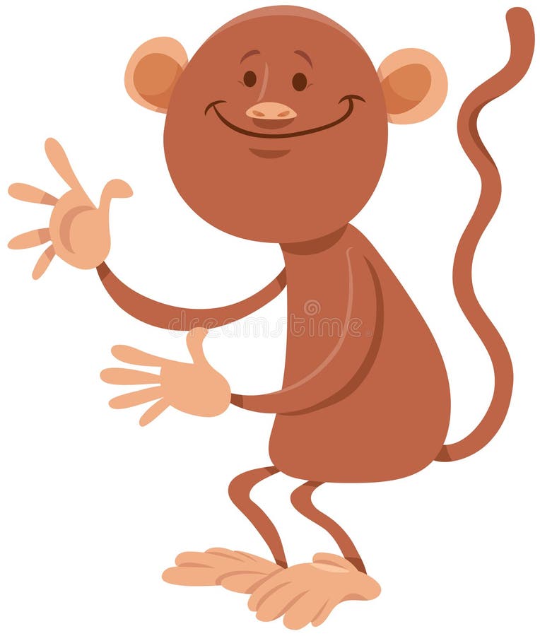 Funny Cartoon Monkey Comic Animal Character Stock Vector - Illustration ...