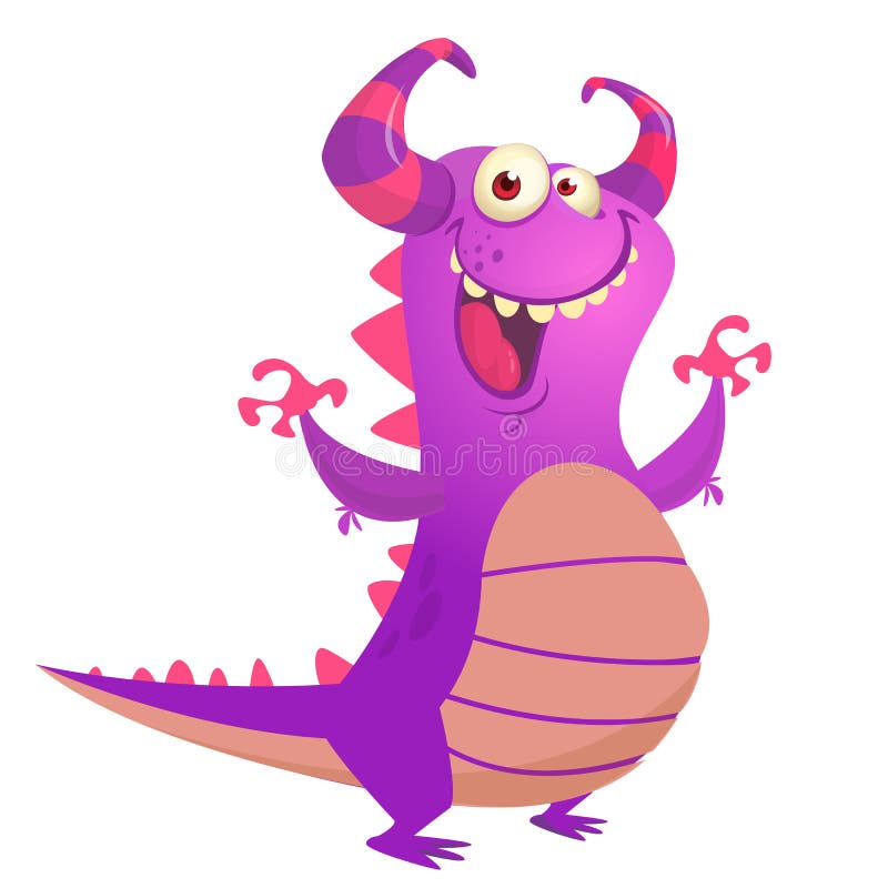 Funny Cartoon Monster. Illustration of Cute Monster Creature. Halloween ...
