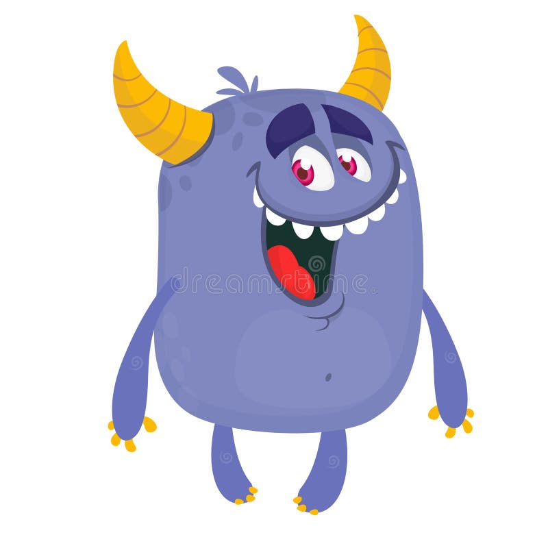 Funny Cartoon Monster Smiling. Vector Clipart. Stock Vector ...