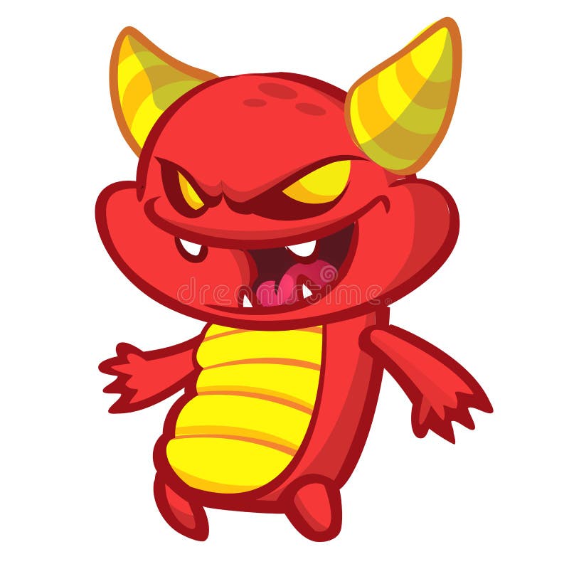 Angry Grim Monster Screaming. Cartoon Vector Illustration of Spooky ...