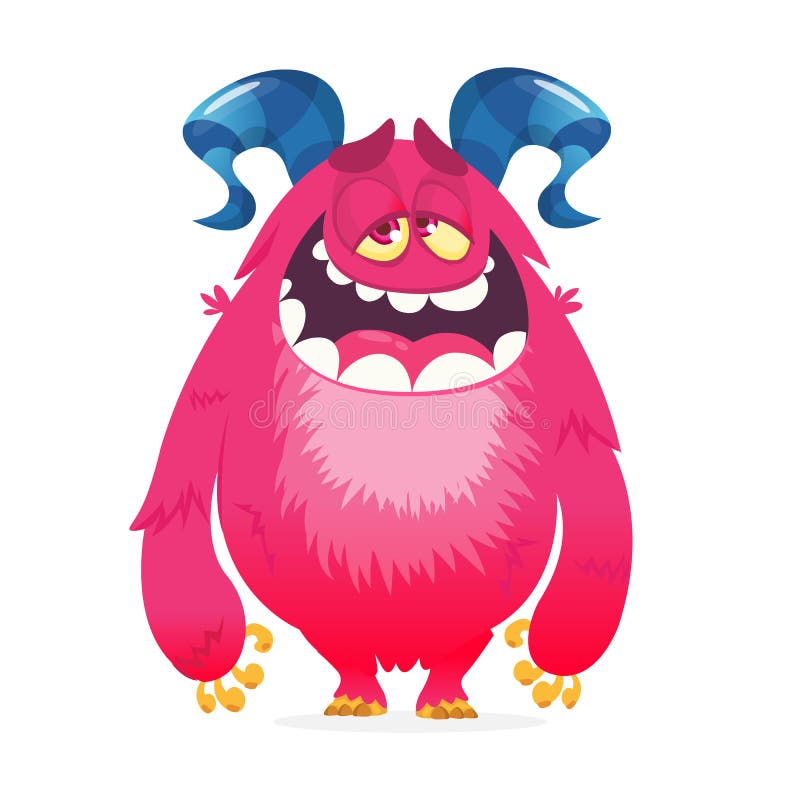 Funny Cartoon Monster. Vector Monster Illustration Stock Vector ...