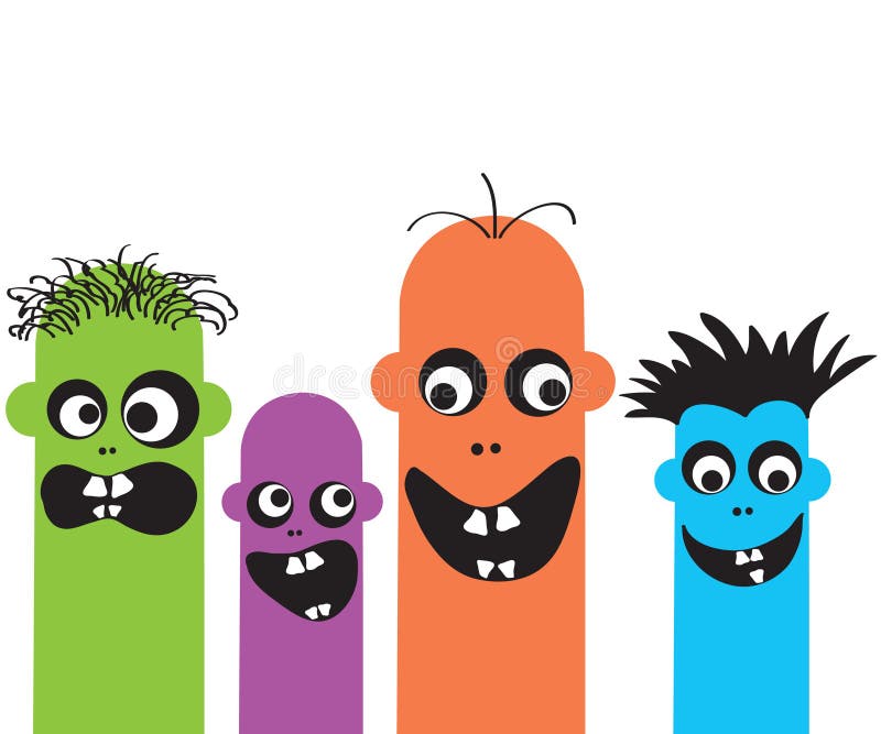 Funny cartoon monsters stock vector. Illustration of monster - 19847000