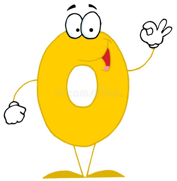 Funny Cartoon Numbers-0 stock vector. Illustration of math - 13023101