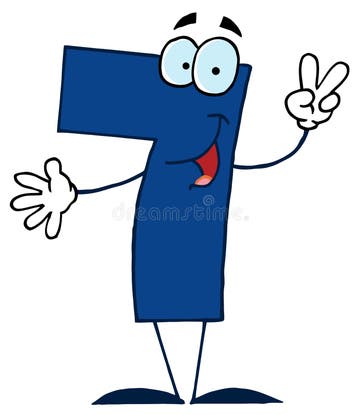 Funny Cartoon Numbers-7 stock vector. Illustration of royalty - 13023249