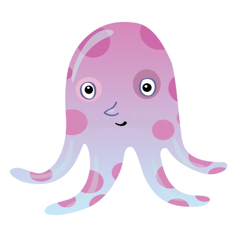 Funny cartoon octopus stock illustration. Illustration of space - 50546290