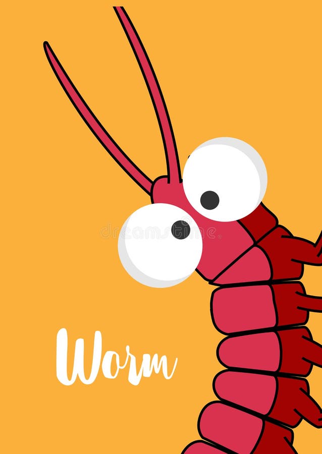 Funny Cartoon Pea Worm Face Expression Stock Vector - Illustration of ...