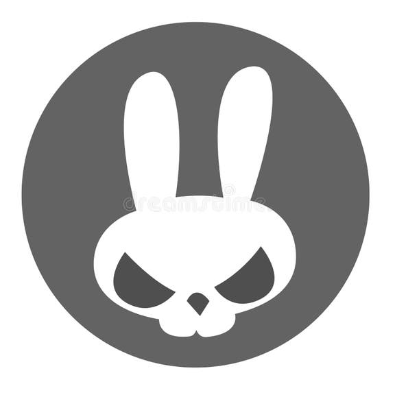 Funny Cartoon Rabbit Skull Flat Vector Illustration Stock Vector ...