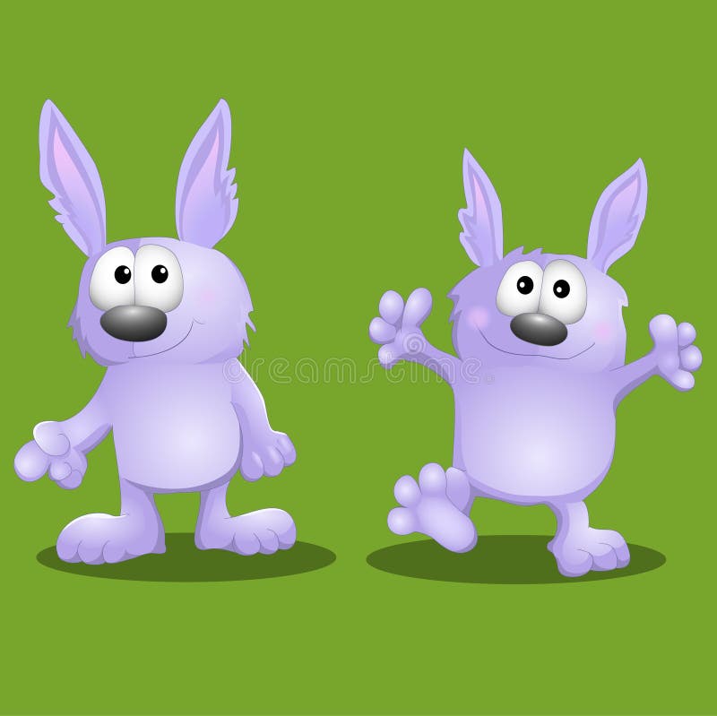 Funny cartoon rabbits stock illustration. Illustration of smile - 31437805